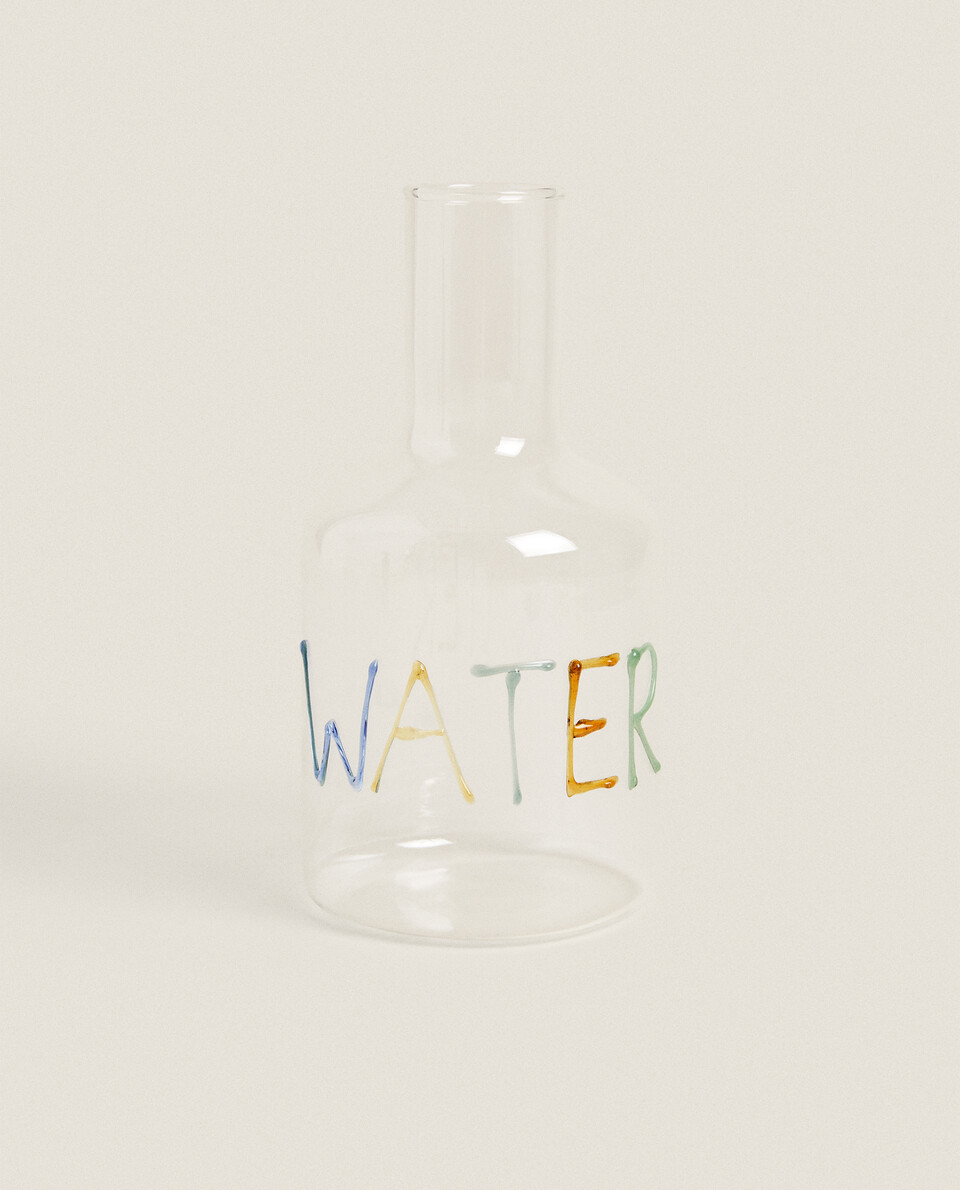 Borosilicate Glass Bottle With Letters Zara Home United Kingdom