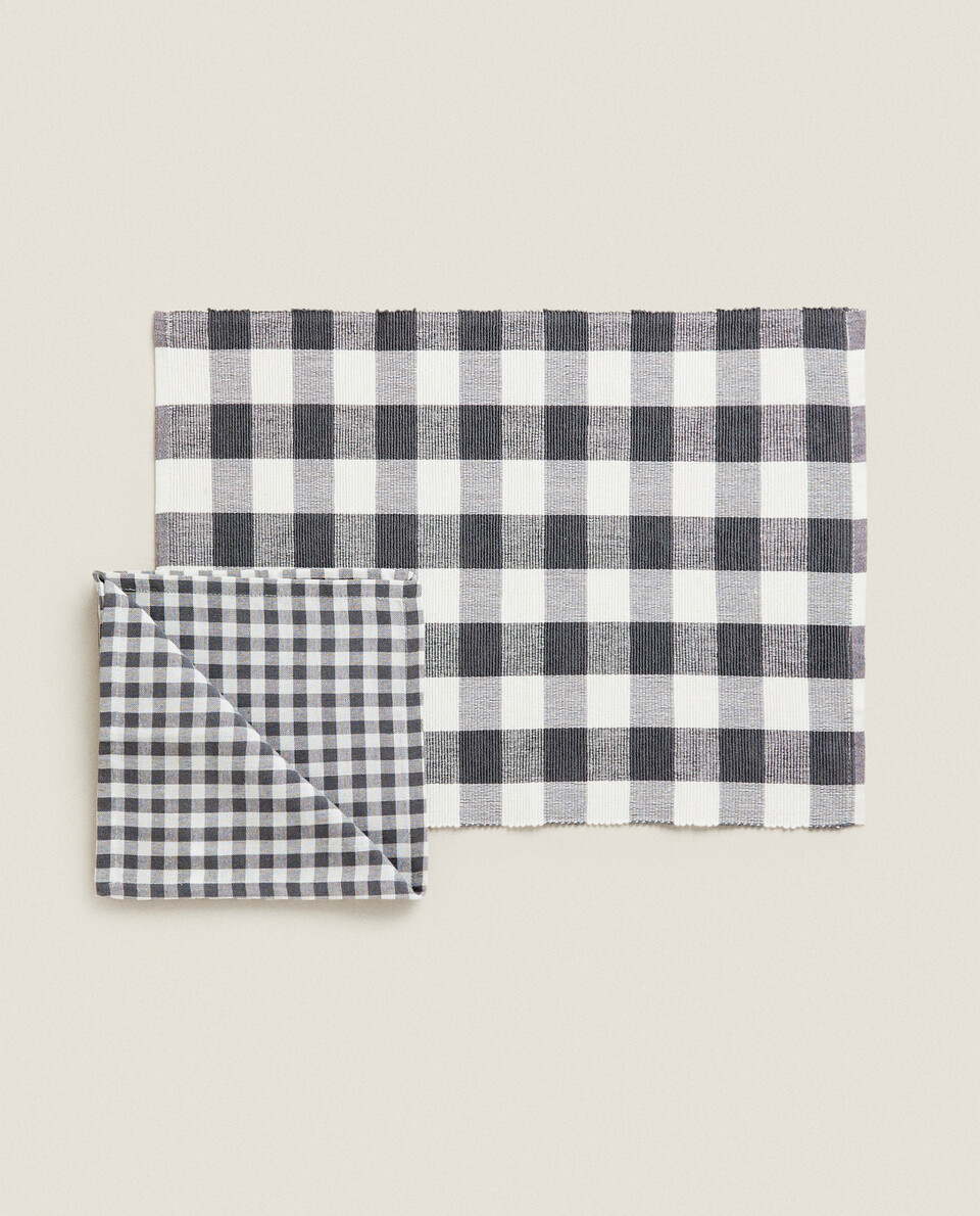 SET DE TABLE ET SERVIETTE DE TABLE CARREAUX VICHY | Zara Home France SET DE TABLE ET SERVIETTE DE TABLE CARREAUX VICHY | Zara Home France