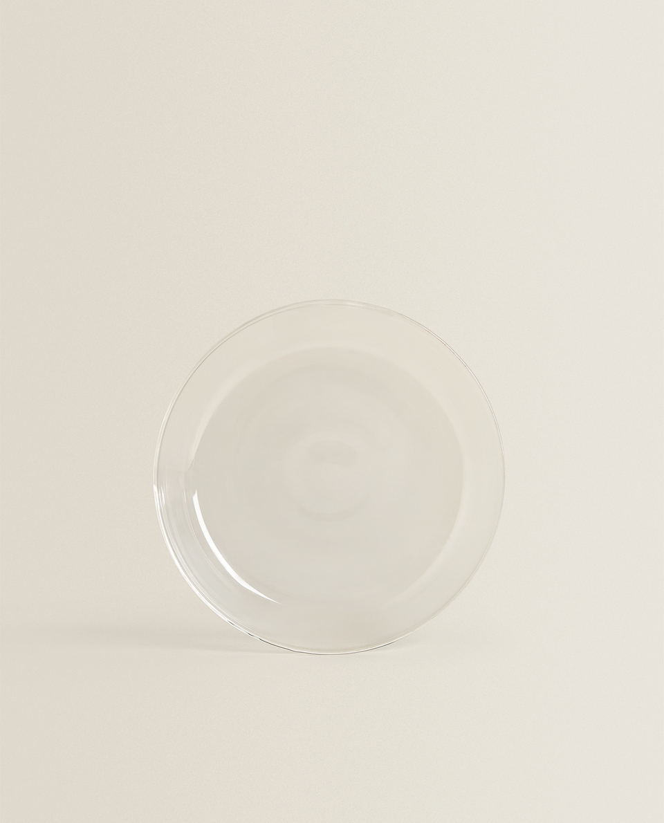 BOROSILICATE GLASS SIDE PLATE WITH RIM | Zara Home United Kingdom