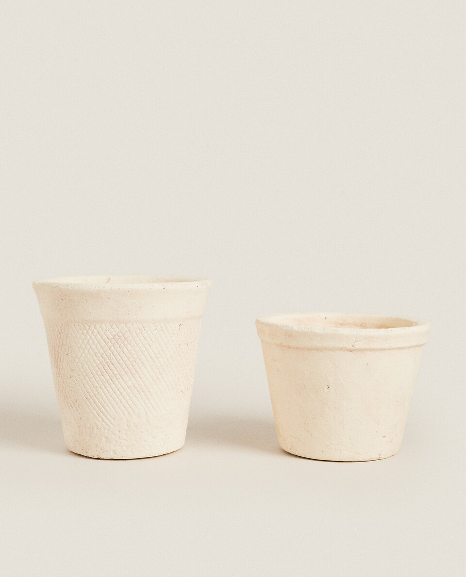 CACHE-POT ARGILE BLANC | Zara Home France