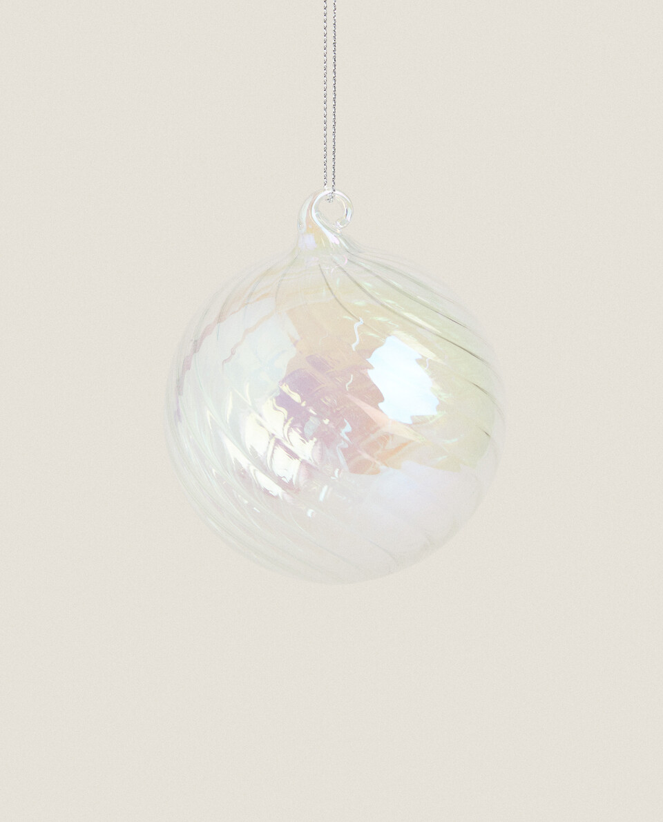 Iridescent Glass Christmas Bauble Decoration Zara Home Uae Abu