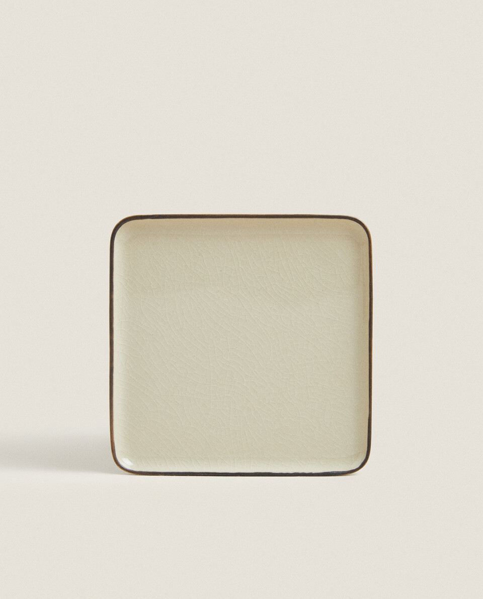 Stoneware Side Plate With Rim Detail Tableware Dining Sale Zara
