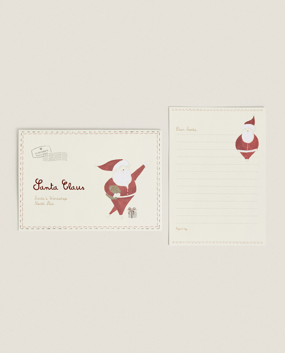 CHILDREN’S FATHER CHRISTMAS POSTCARD | Zara Home UAE - ABU DHABI/AL AIN ...
