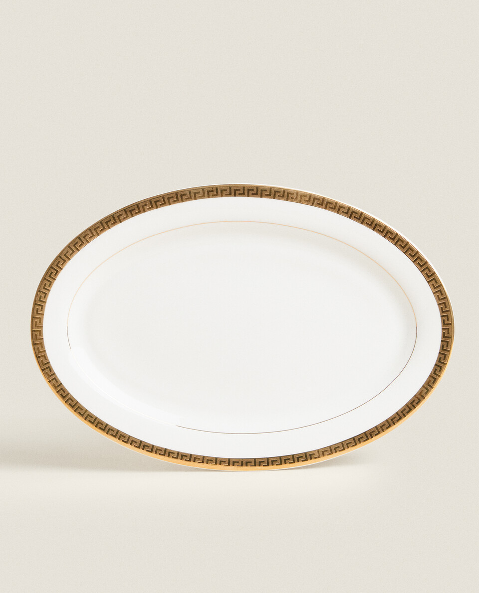 BONE CHINA SERVING DISH WITH BORDER Zara Home UAE ABU DHABI AL AIN BONE CHINA SERVING DISH WITH BORDER Zara Home UAE ABU DHABI AL AIN