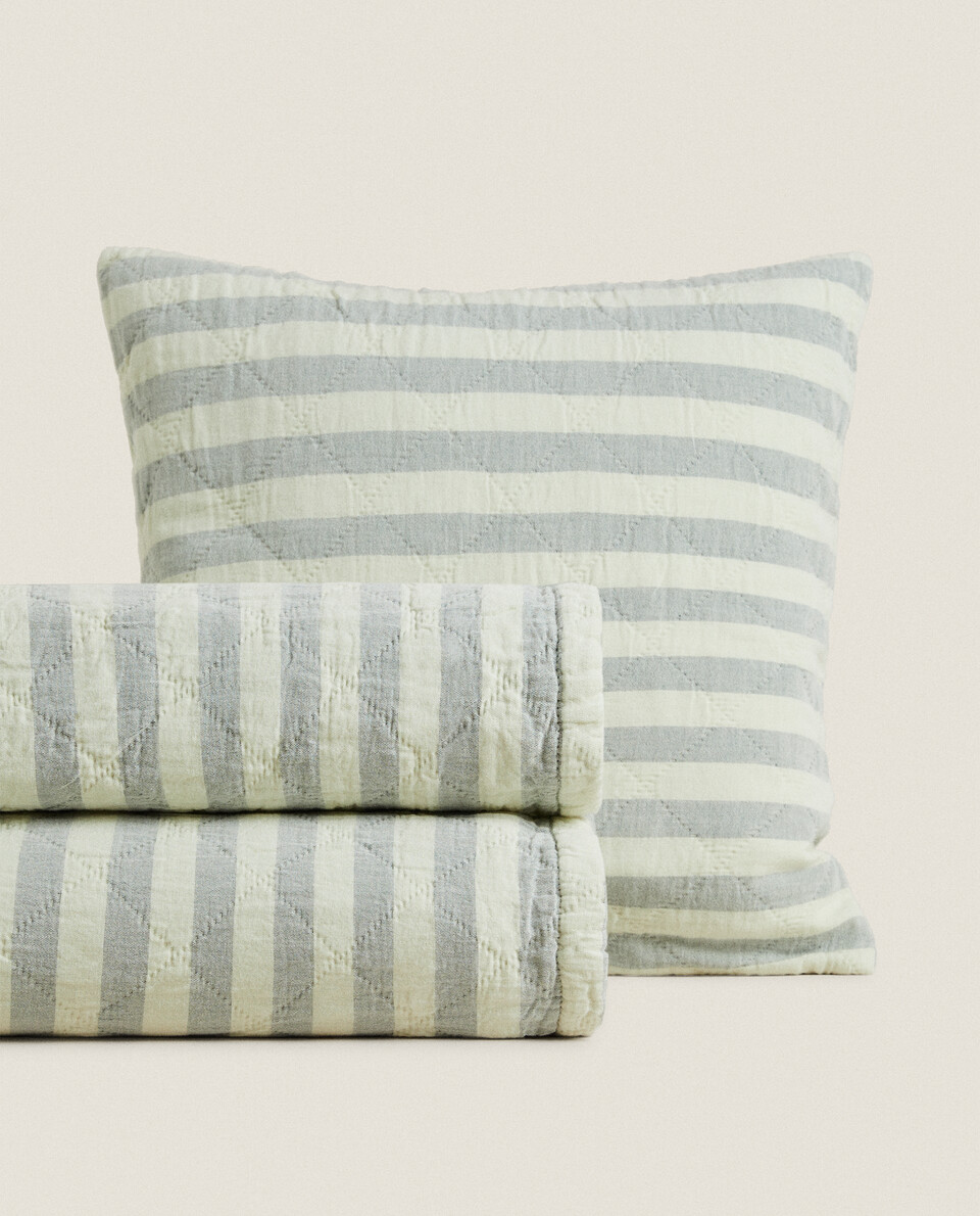 GESTREEPTE SPREI MET GEKLEURD GAREN | Zara Home Nederland