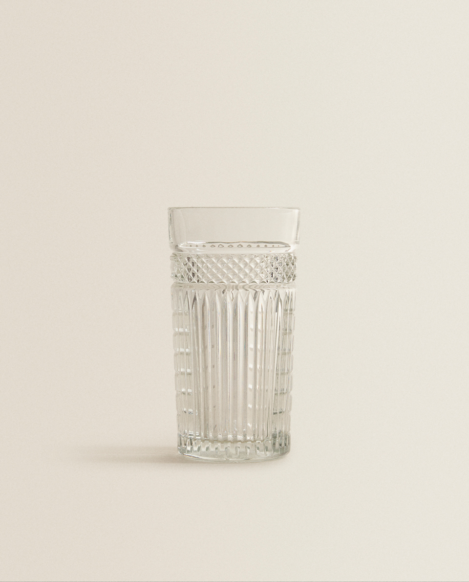 Glass Soft Drink Tumbler With Raised Design Zara Home Uae Abu Dhabi