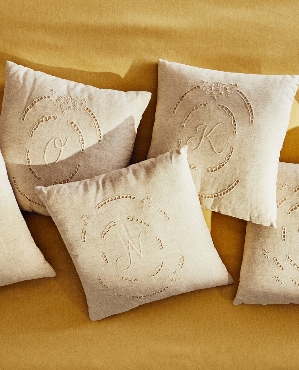 CHILDREN’S EMBROIDERED INITIAL CUSHIONS | Zara Home Morocco