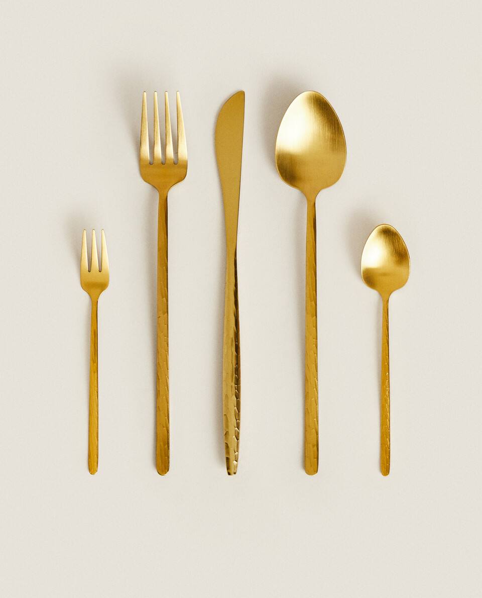 TALHERES MARTELADOS DOURADOS | Zara Home Brasil