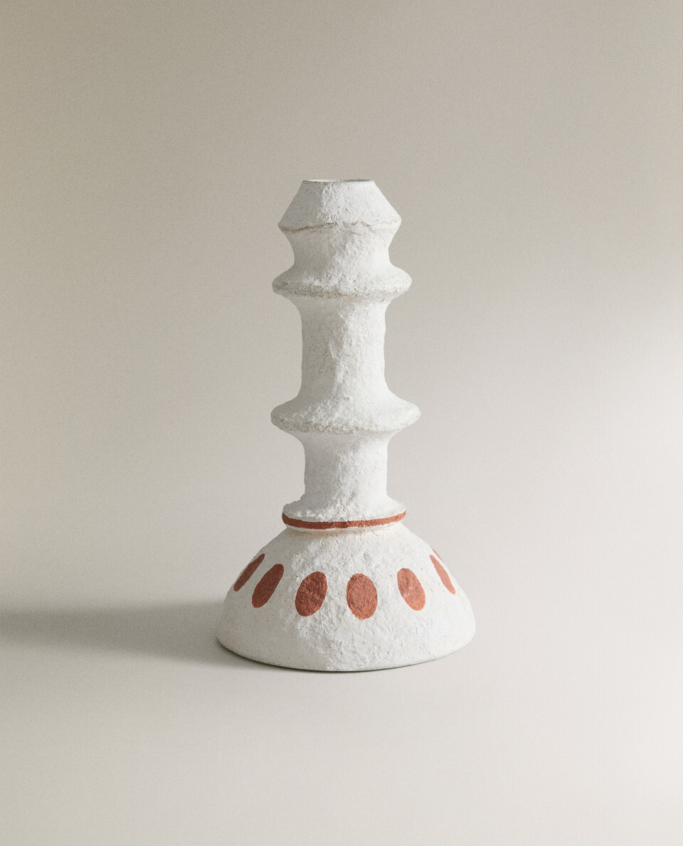 CURVY PAPIER-MÂCHÉ CANDLESTICK x COLLAGERIE | Zara Home UAE - ABU DHABI/AL AIN/RAS AL-KHAIMAH‎