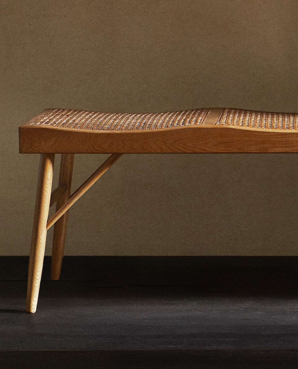 WOOD AND RATTAN BENCH | Zara Home United States of America