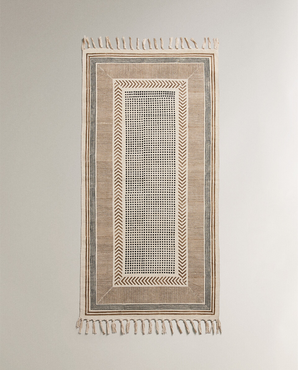 COTTON BLOCK PRINT CARPET RUNNER | Zara Home UAE - ABU DHABI/AL AIN/RAS ...
