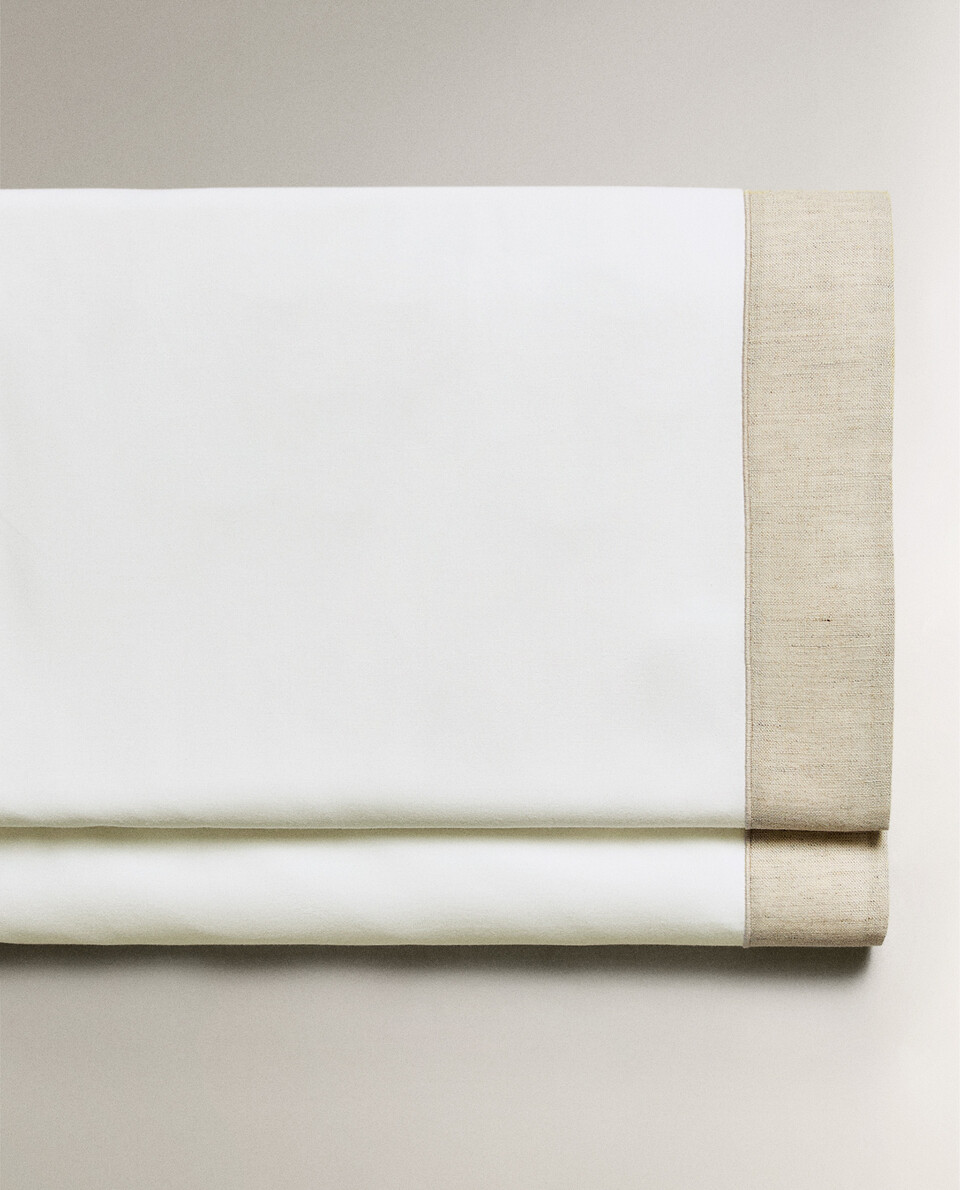 FLAT SHEET WITH LINEN BORDER | Zara Home UAE - ABU DHABI/AL AIN/RAS AL ...