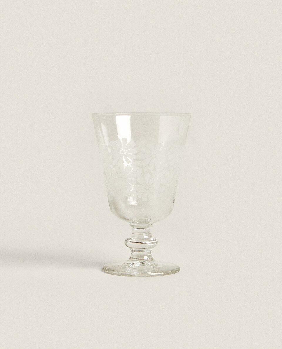 Floral Wine Glass Zara Home United Kingdom