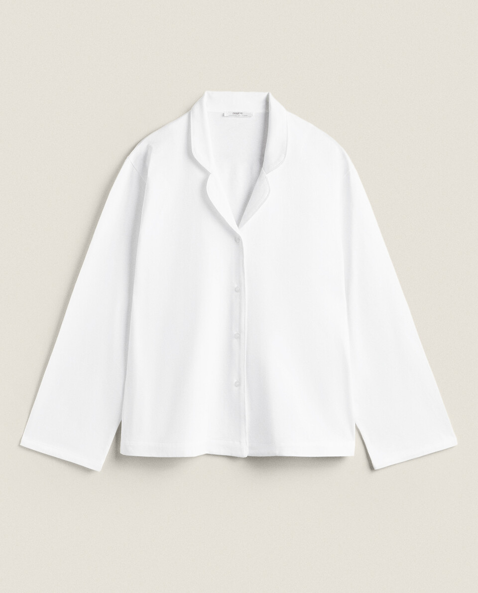 Piping Cotton Shirt Zara Home Uae Abu Dhabial Ainras Al Khaimah