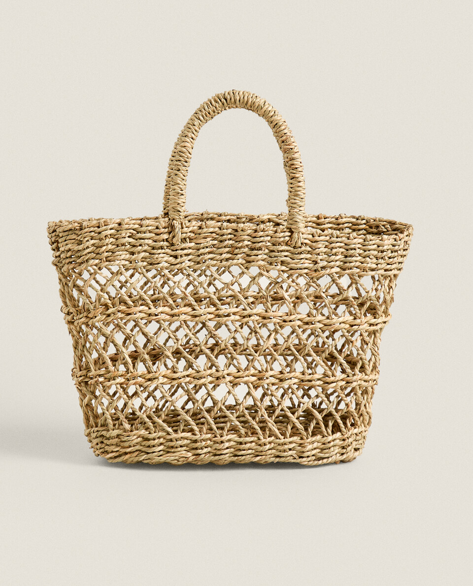 MINI SEAGRASS BEACH TOTE BAG | Zara Home UAE - ABU DHABI/AL AIN/RAS AL ...