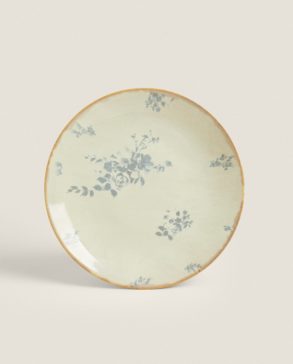 Floral Stoneware Dinner Plate Zara Home Uae Abu Dhabial Ainras Al