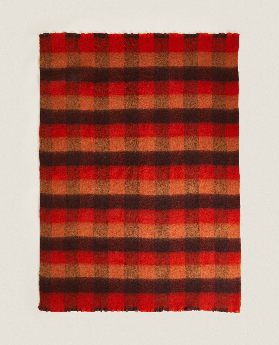 FRAYED CHECKED BLANKET | Zara Home Worldwide