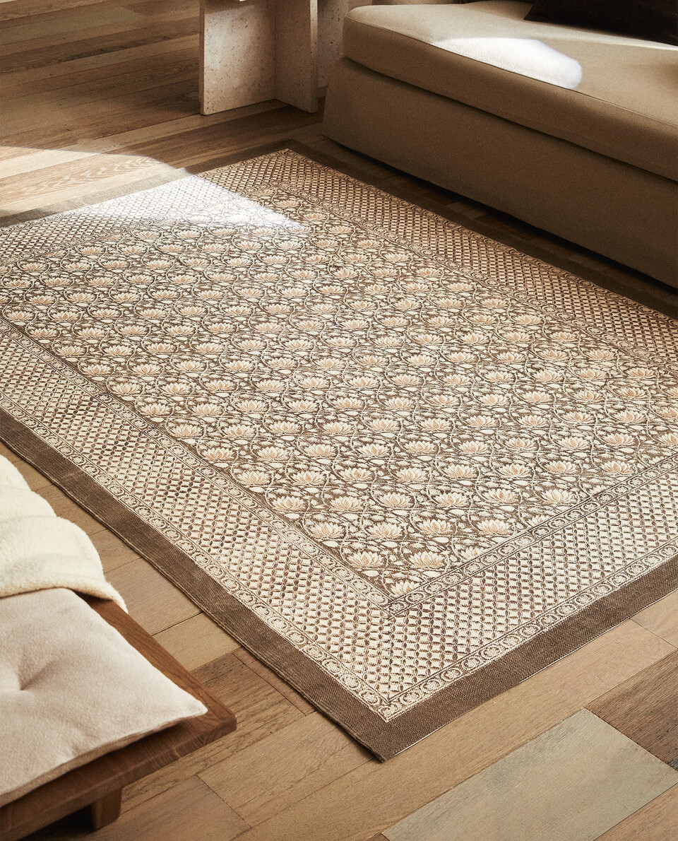 BLOCK PRINT RUG - RUGS - LIVING ROOM | Zara Home Albania