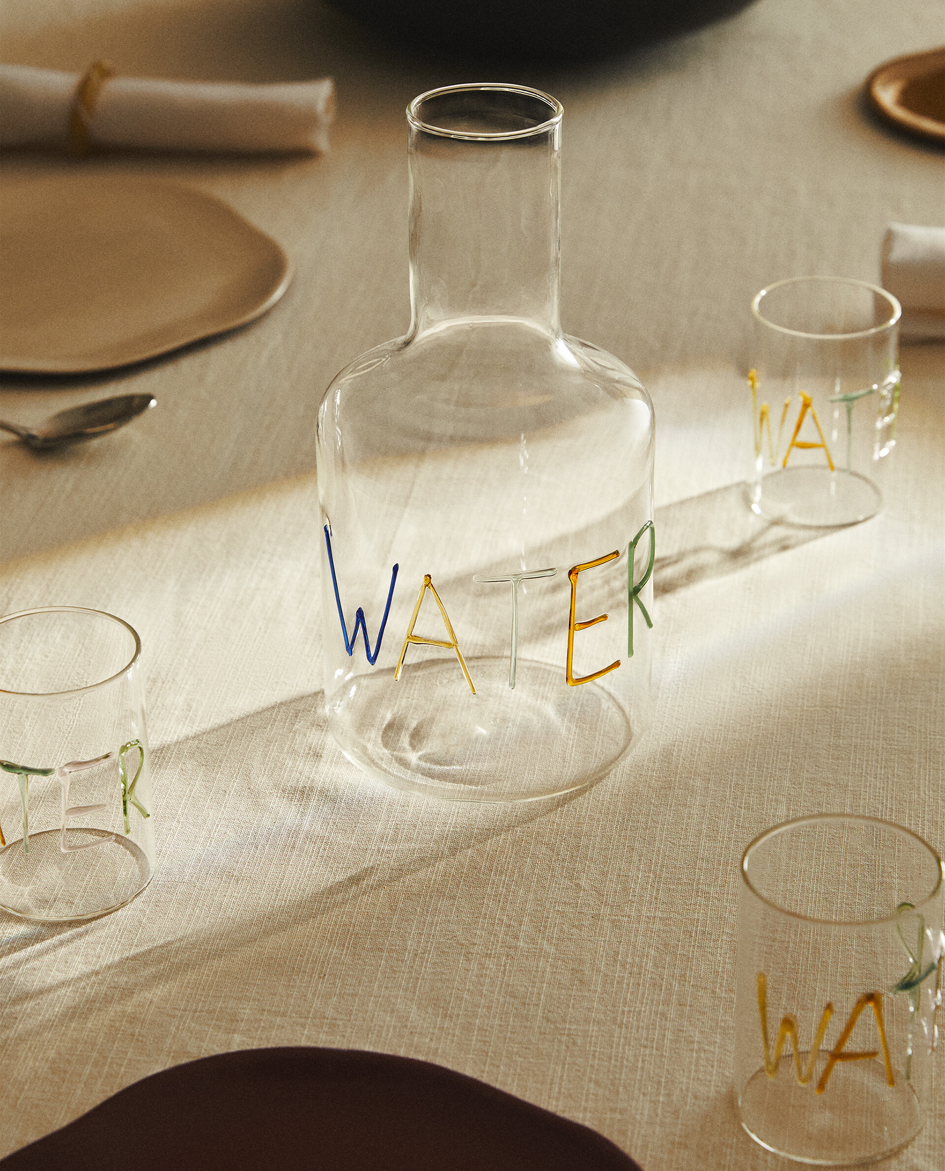 Borosilicate Glass Bottle With Letters Zara Home Uae Abu Dhabial