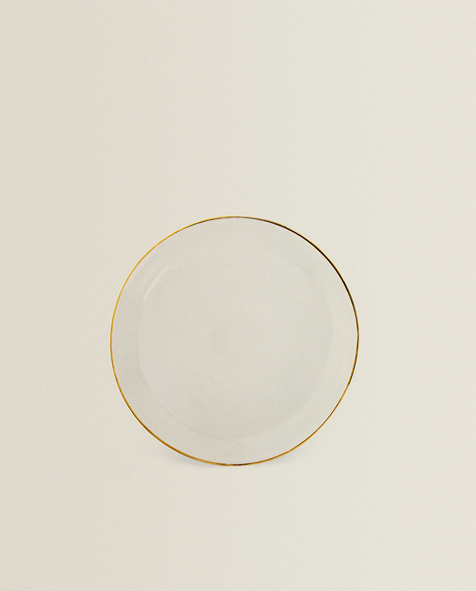 BOROSILICATE GLASS SIDE PLATE WITH RIM | Zara Home UAE - ABU DHABI/AL ...