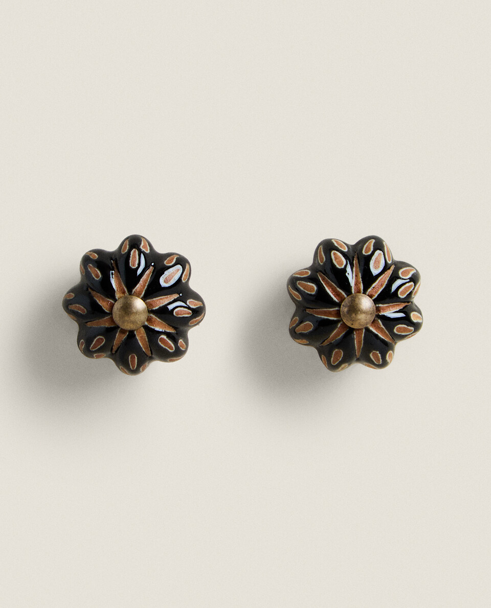 Ceramic Flower Door Knob Pack Of 2 Zara Home Thailand