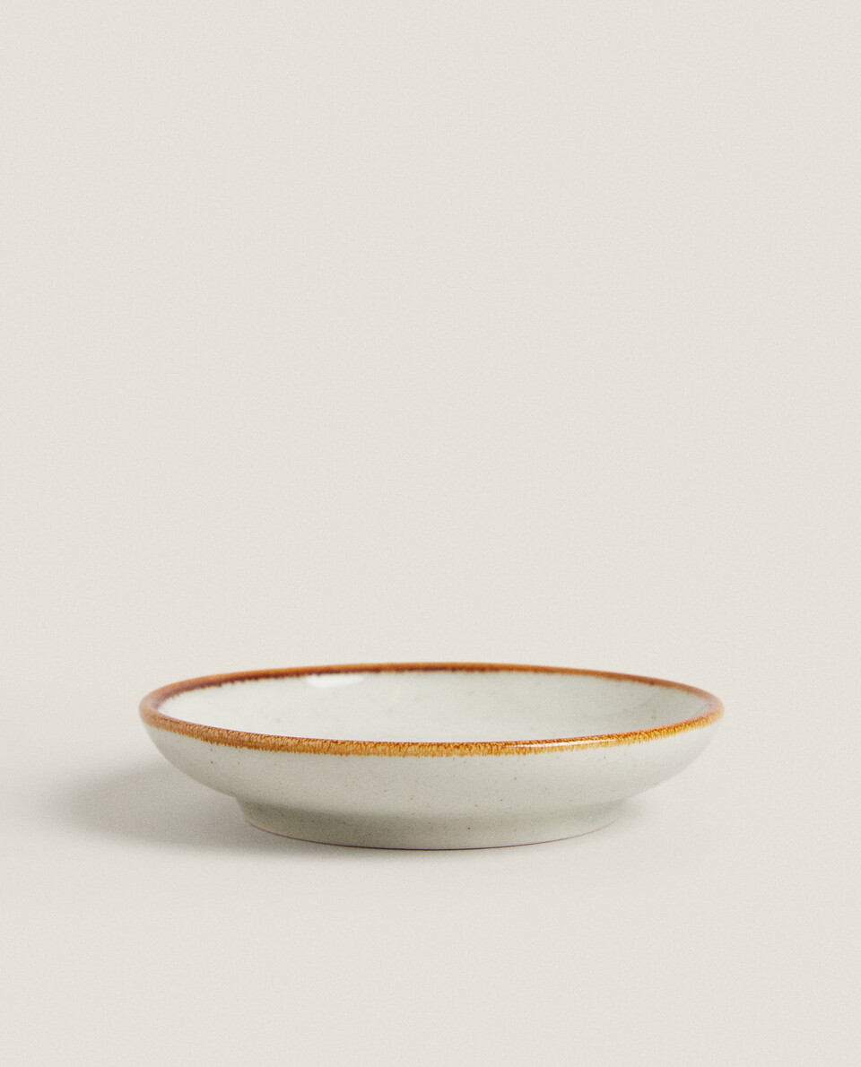 PORCELAIN SOY SAUCE BOWL WITH ANTIQUE FINISH RIM | Zara Home UAE - ABU ...
