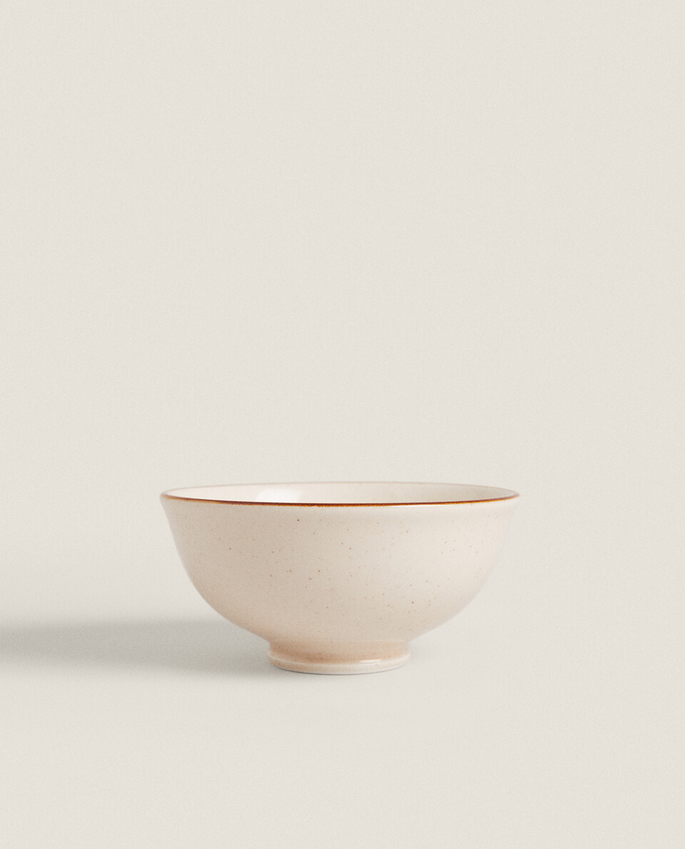PORCELAIN MINI BOWL WITH ANTIQUE FINISH RIM | Zara Home United Kingdom