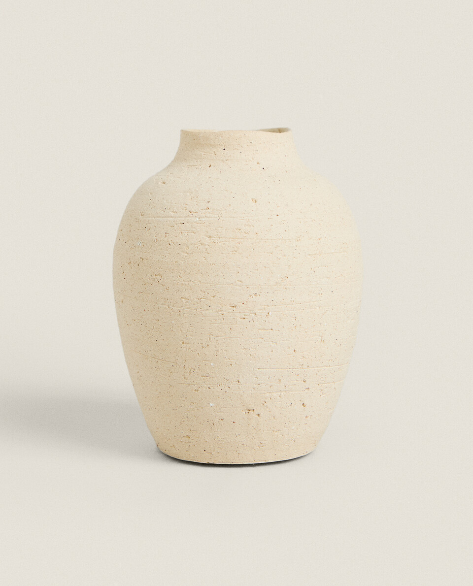 BEIGE STONEWARE VASE | Zara Home UAE - ABU DHABI/AL AIN/RAS AL-KHAIMAH‎
