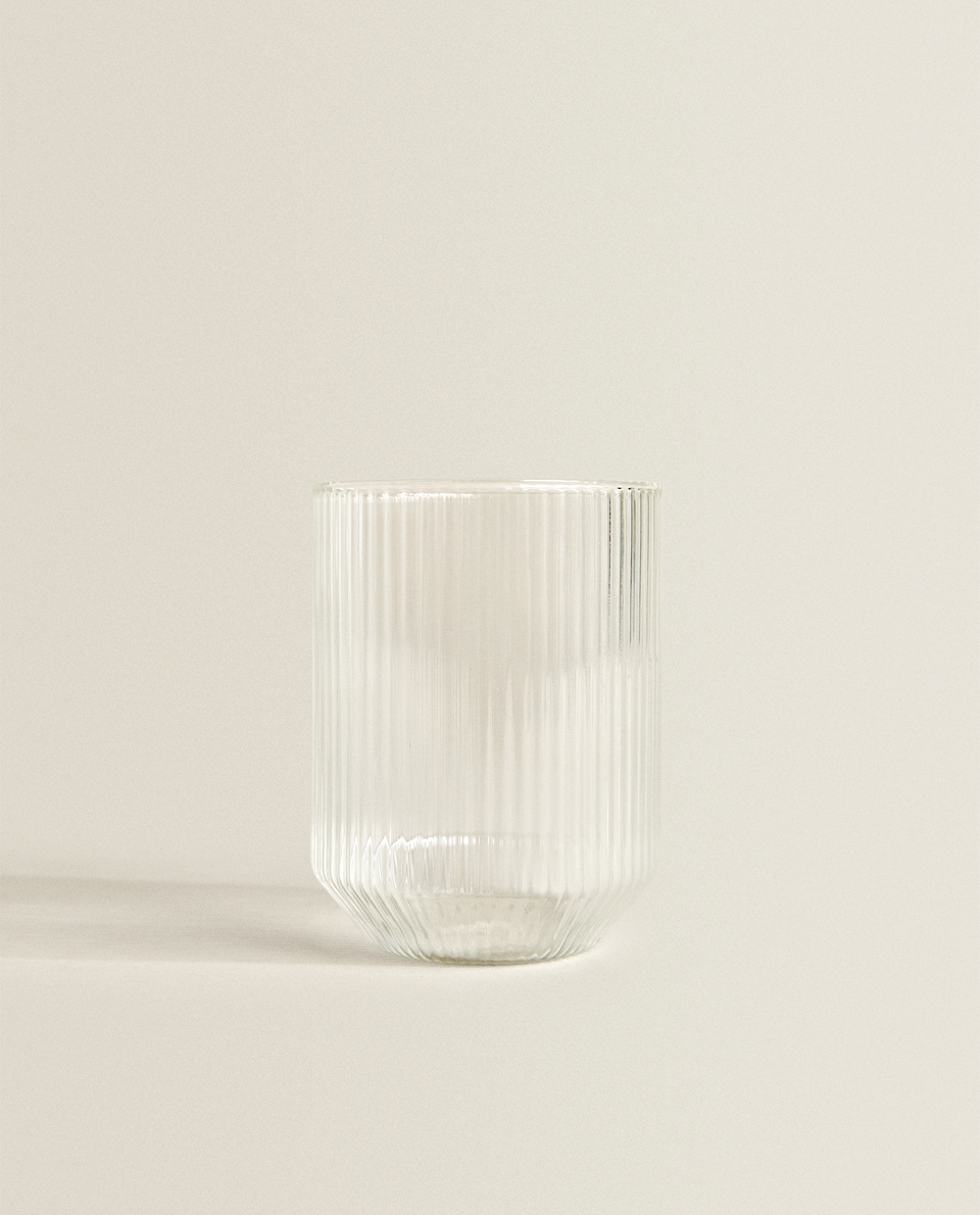 Borosilicate Glass Tumbler With Raised Lines Zara Home United Kingdom