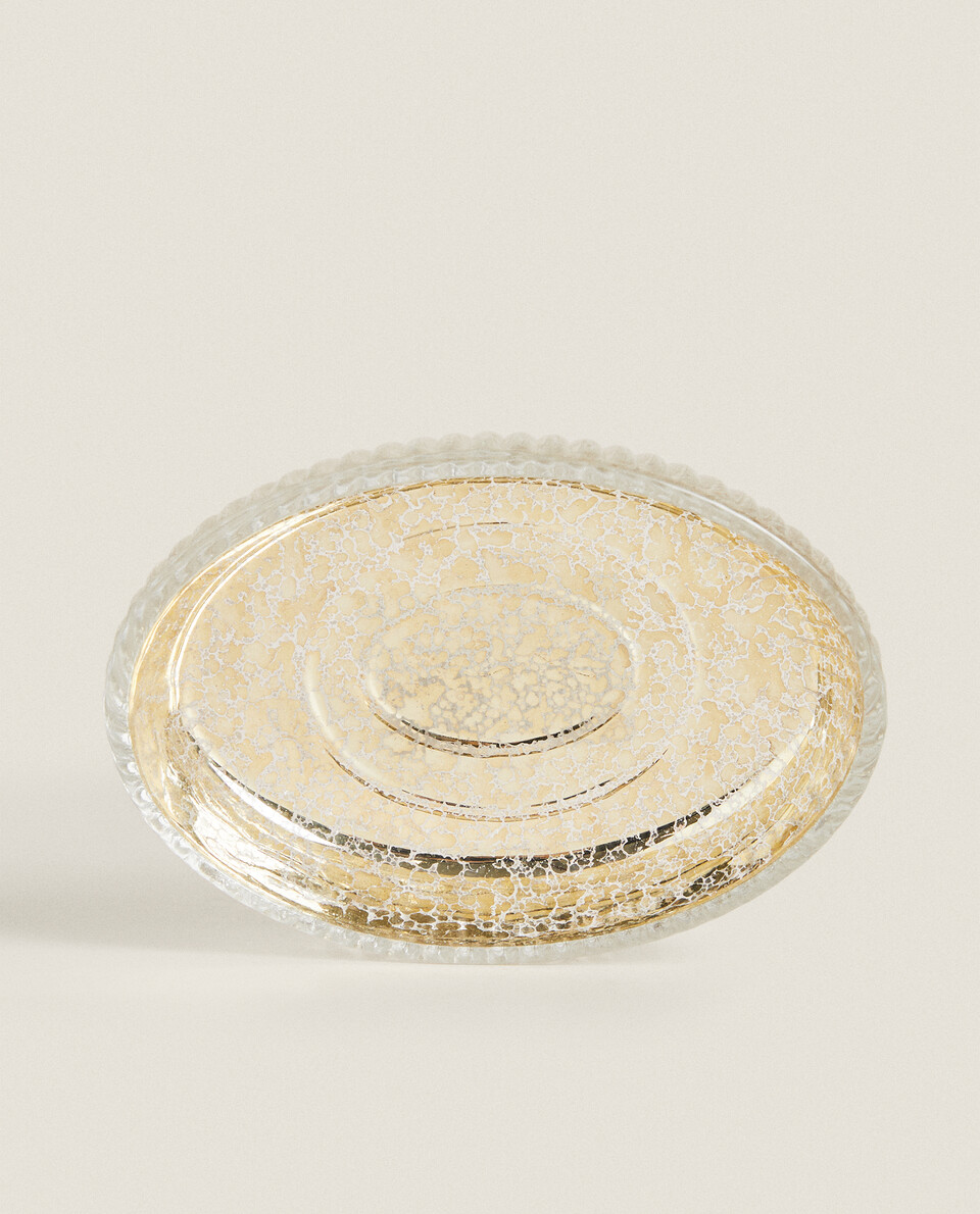 Mercurised Glass Bathroom Soap Dish Zara Home United Kingdom