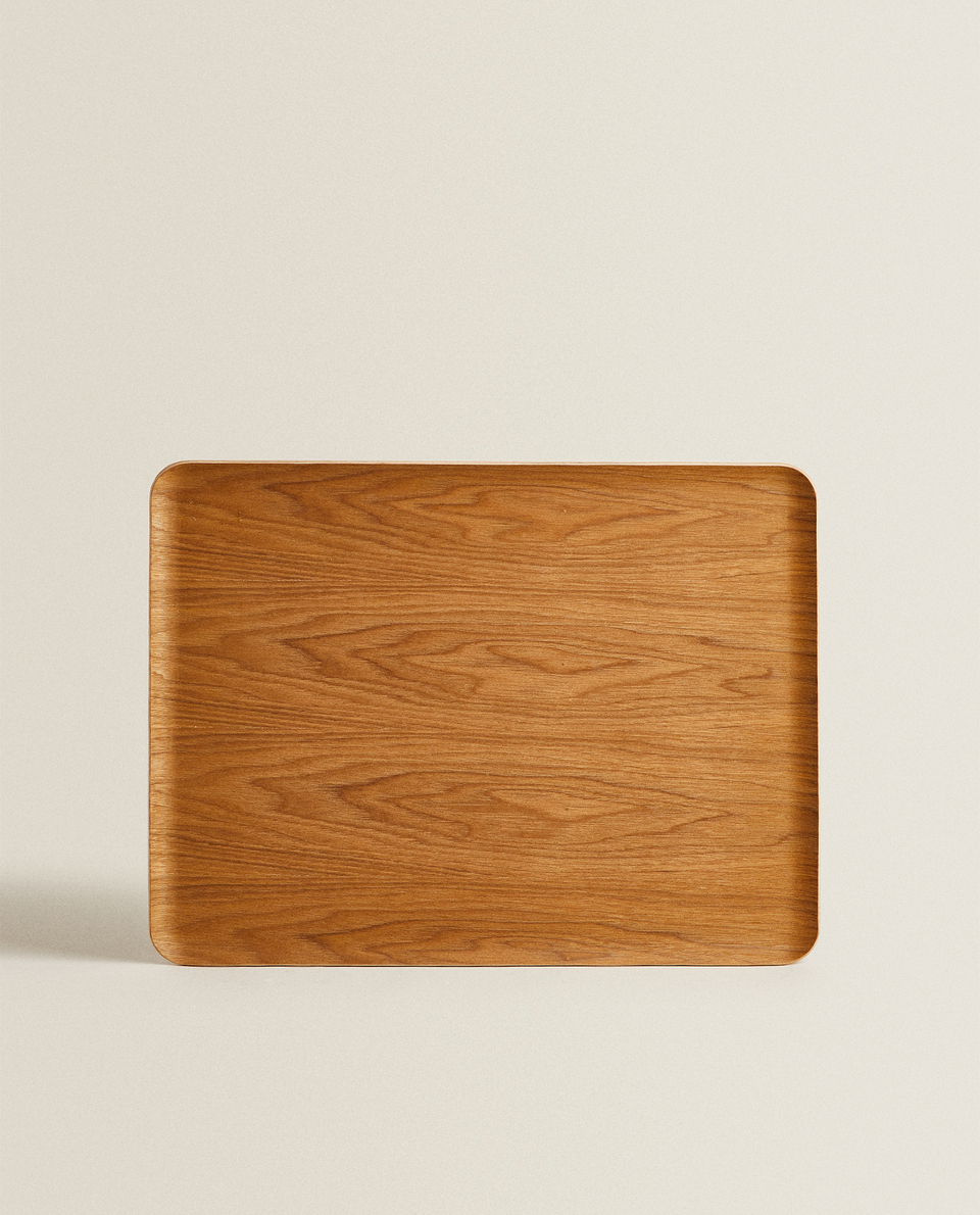 RECTANGULAR NON-SLIP WOODEN TRAY | Zara Home UAE - ABU DHABI/AL AIN/RAS ...