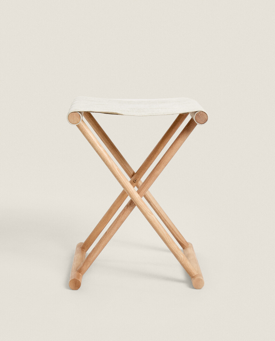 LINEN ASH FOLDING STOOL | Zara Home United States of America