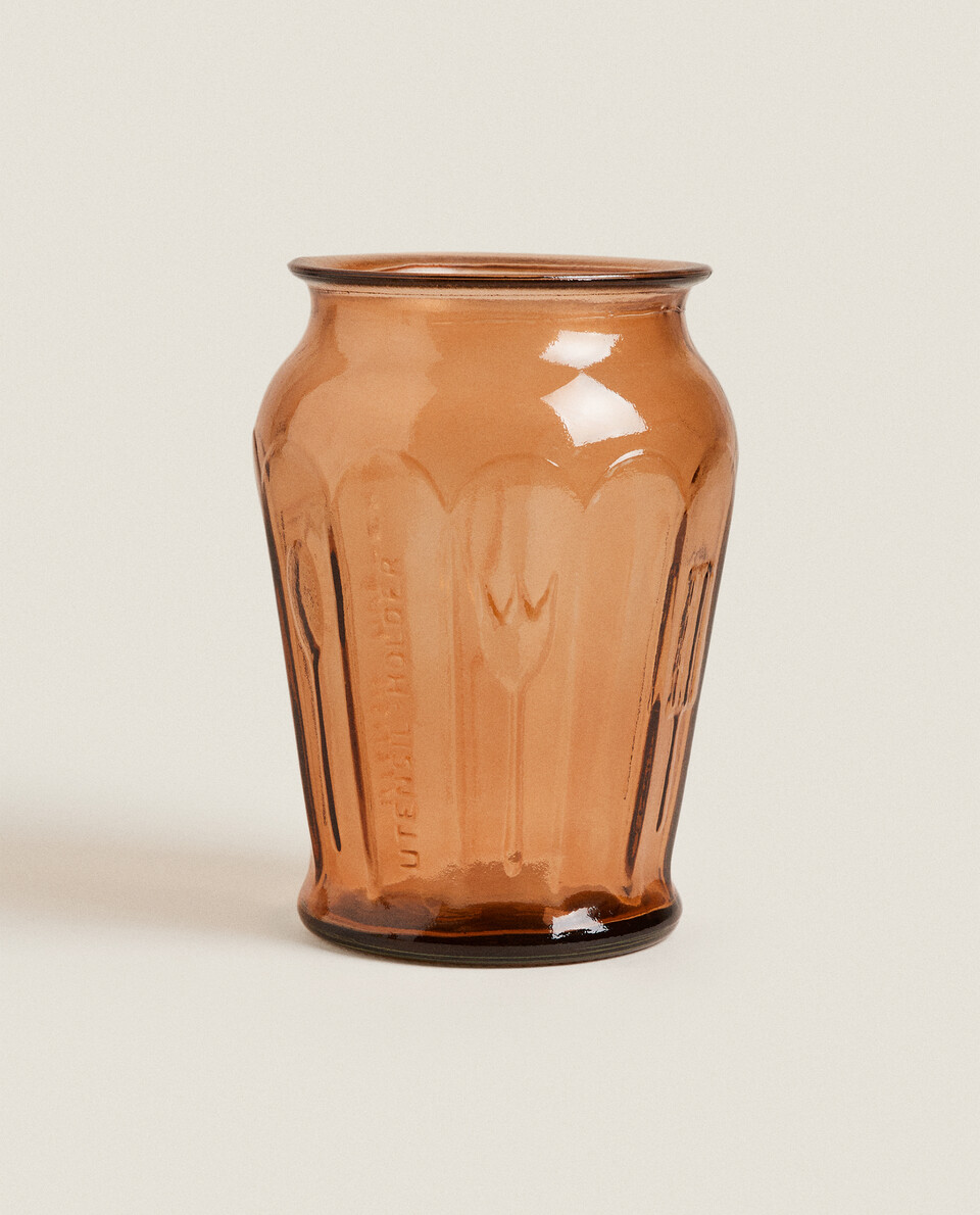 FACETED GLASS UTENSIL HOLDER | Zara Home United Kingdom