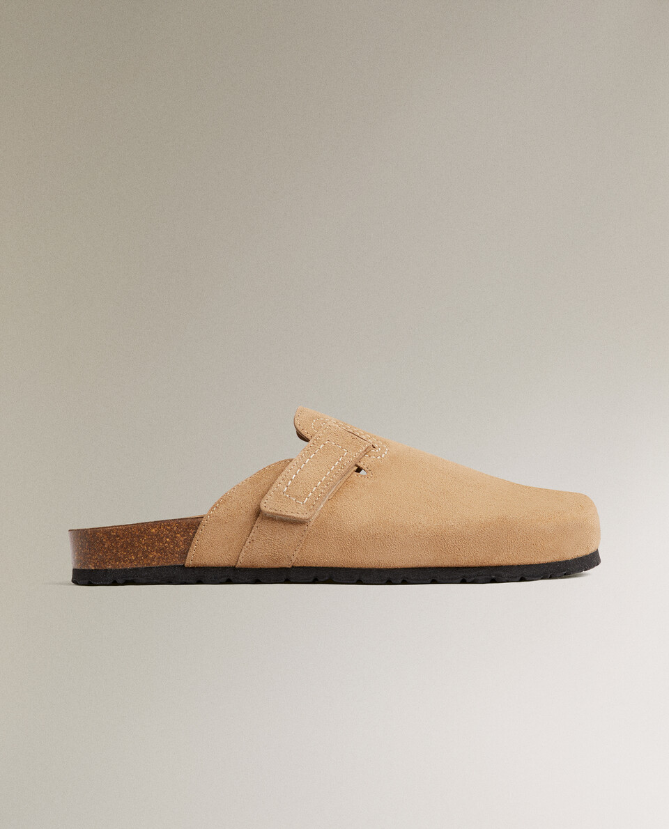 LEATHER CLOGS WITH TOPSTITCHING | Zara Home United Kingdom