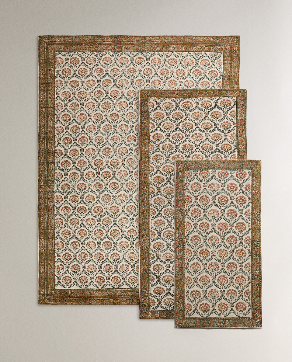FLORAL PRINT BLOCK AREA RUG - See all - NEW COLLECTION - LIVE & LOUNGE ...