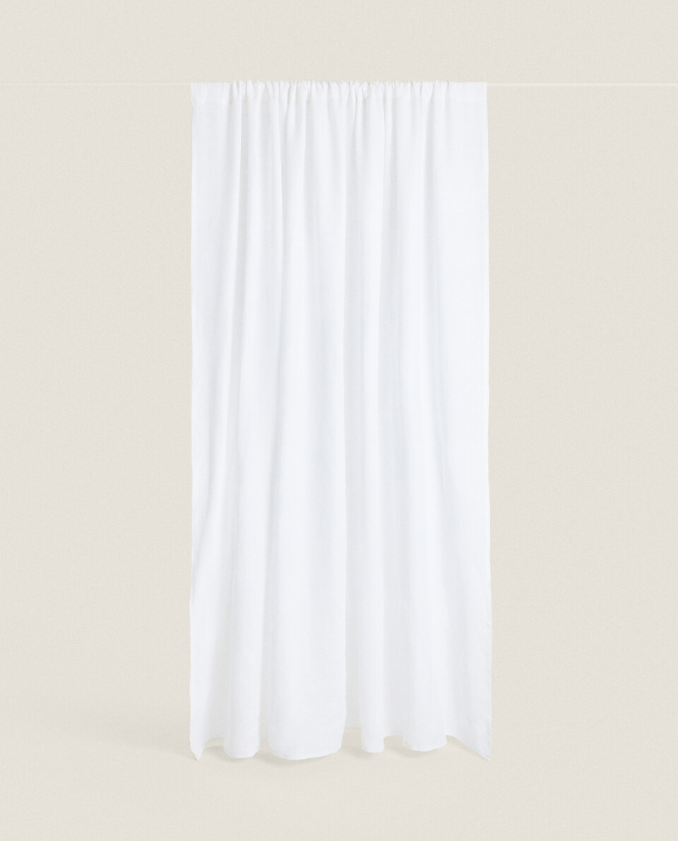DOUBLE WIDTH LINEN CURTAIN WITH MEDIUM OPACITY | Zara Home Worldwide