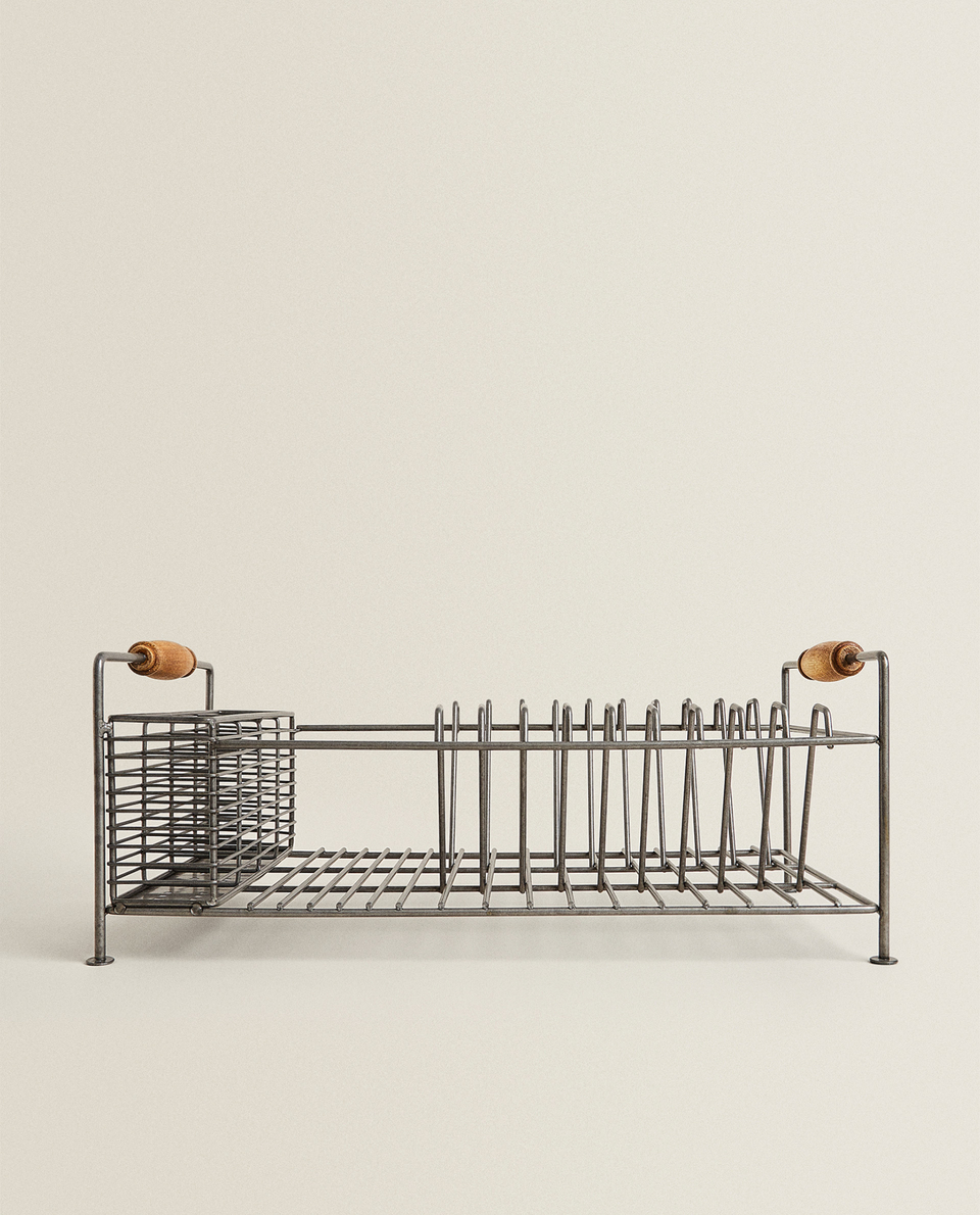 IRON AND ACACIA WOOD DISH RACK | Zara Home Canada