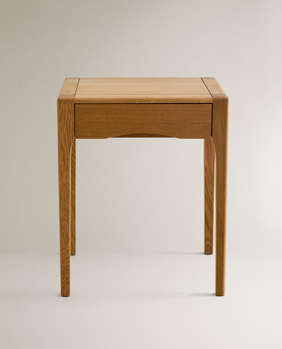 OAK BEDSIDE TABLE WITH DRAWER | Zara Home United Kingdom