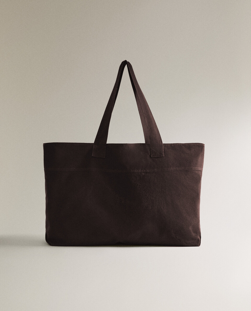 PLAIN COTTON BEACH BAG | Zara Home Bahrain