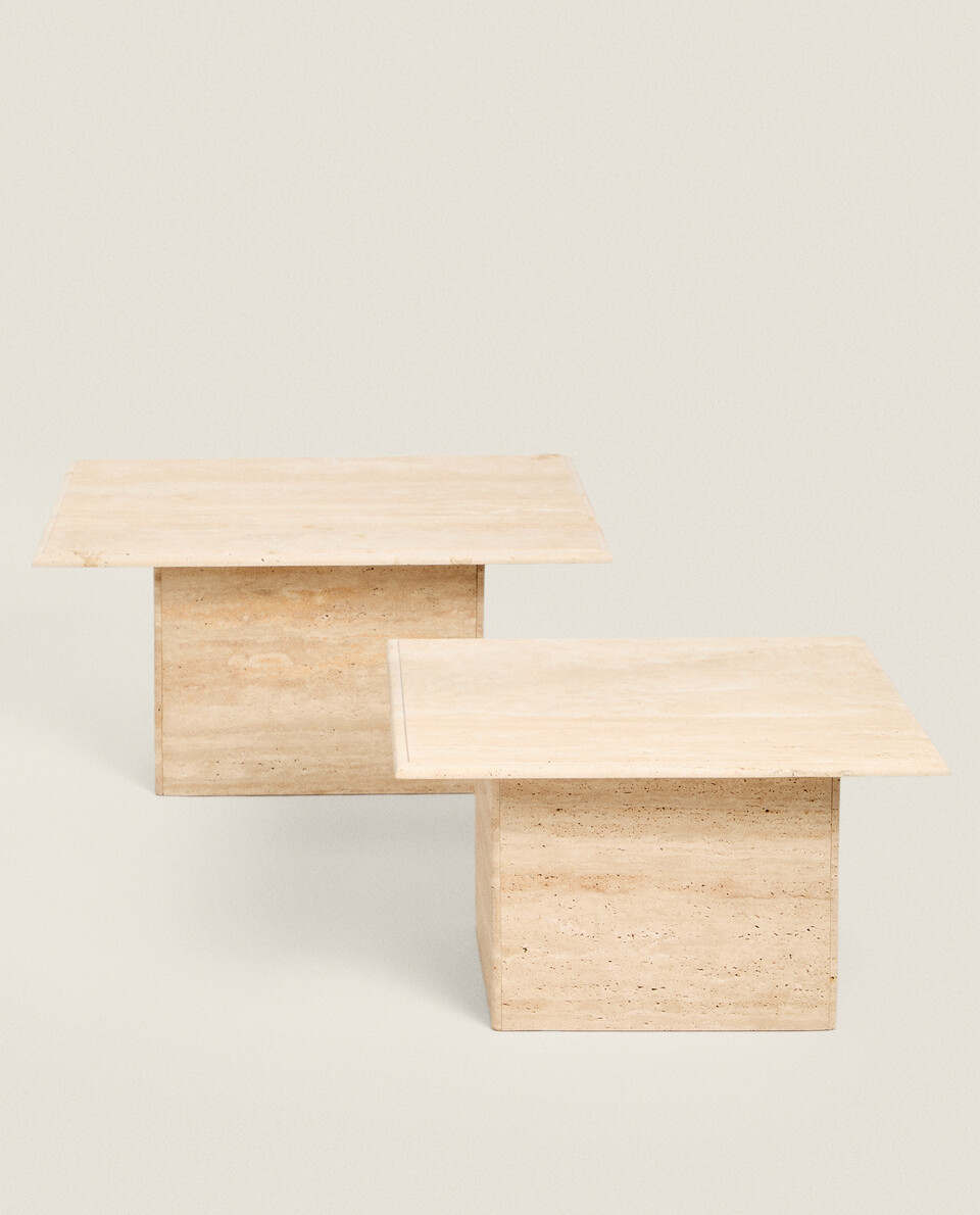 TABLE D’APPOINT MARBRE TRAVERTIN | Zara Home Monaco