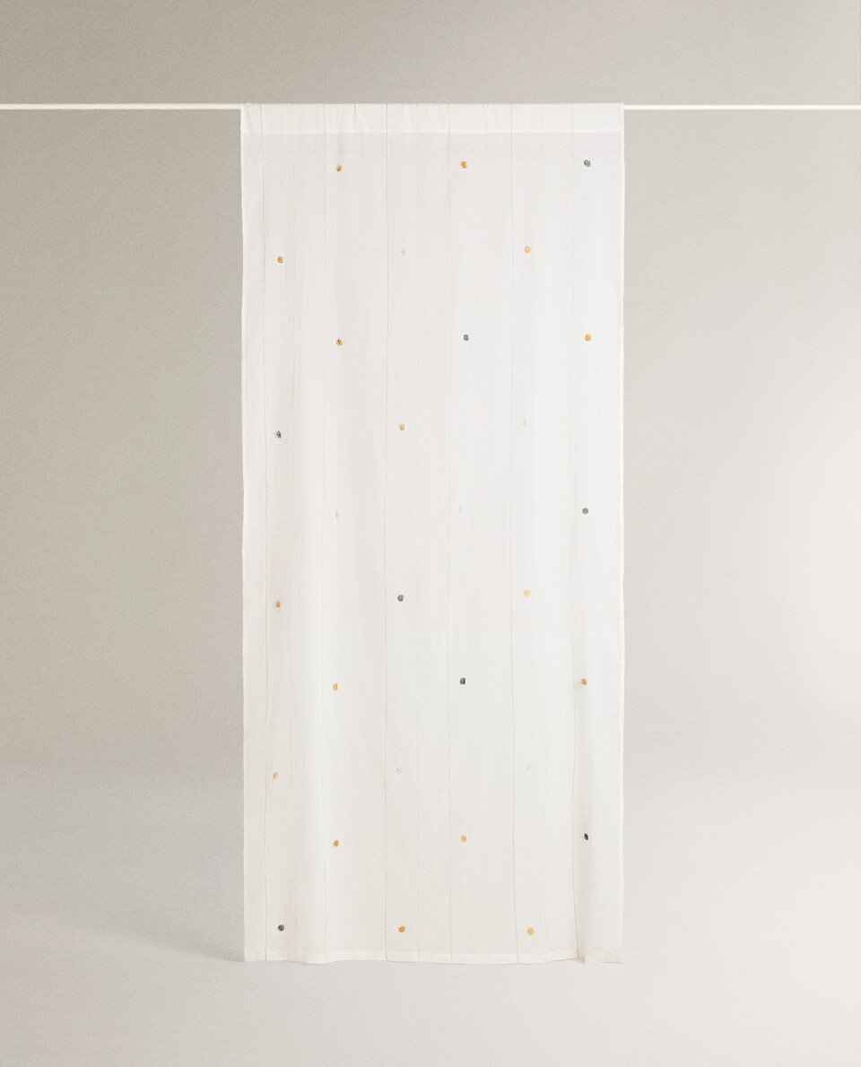 LOW OPACITY CURTAIN WITH POMPOMS | Zara Home Worldwide