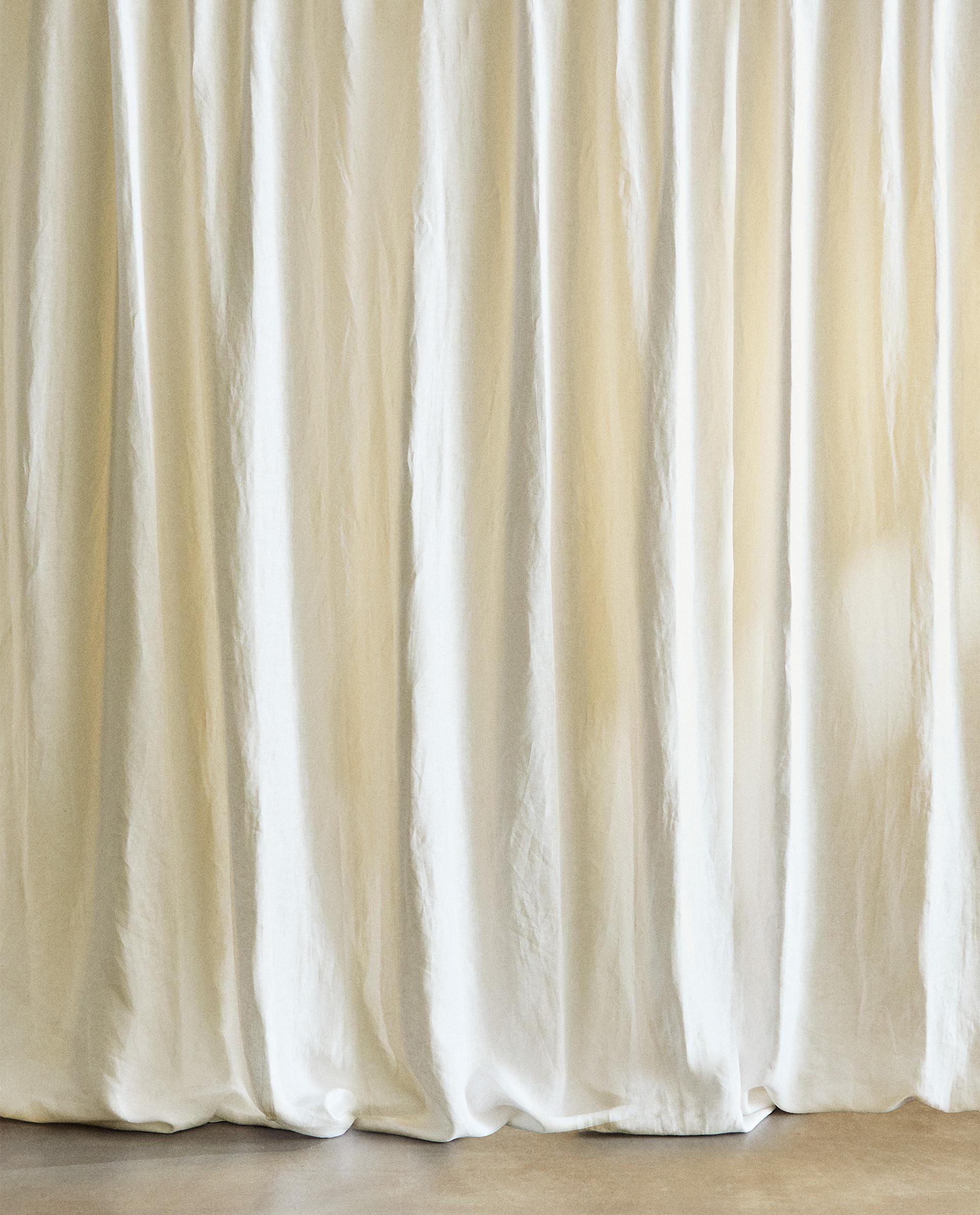 DOUBLE WIDTH LINEN CURTAIN WITH MEDIUM OPACITY | Zara Home Worldwide