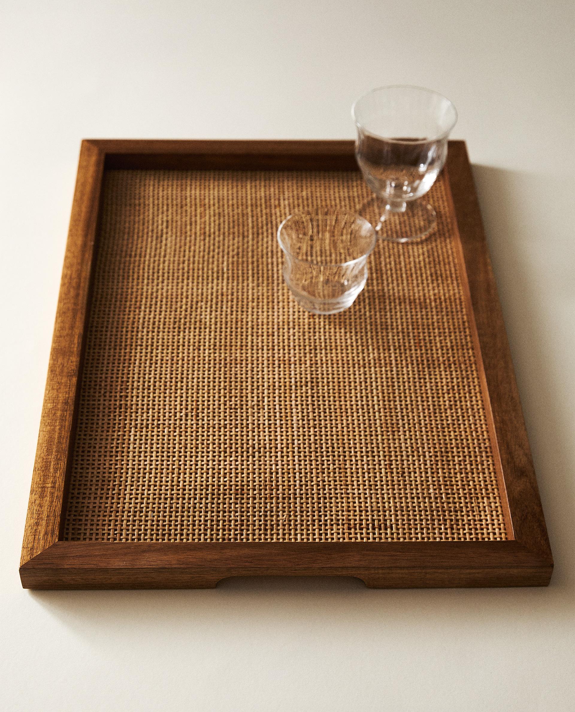 WOODEN RATTAN TRAY | Zara Home Morocco