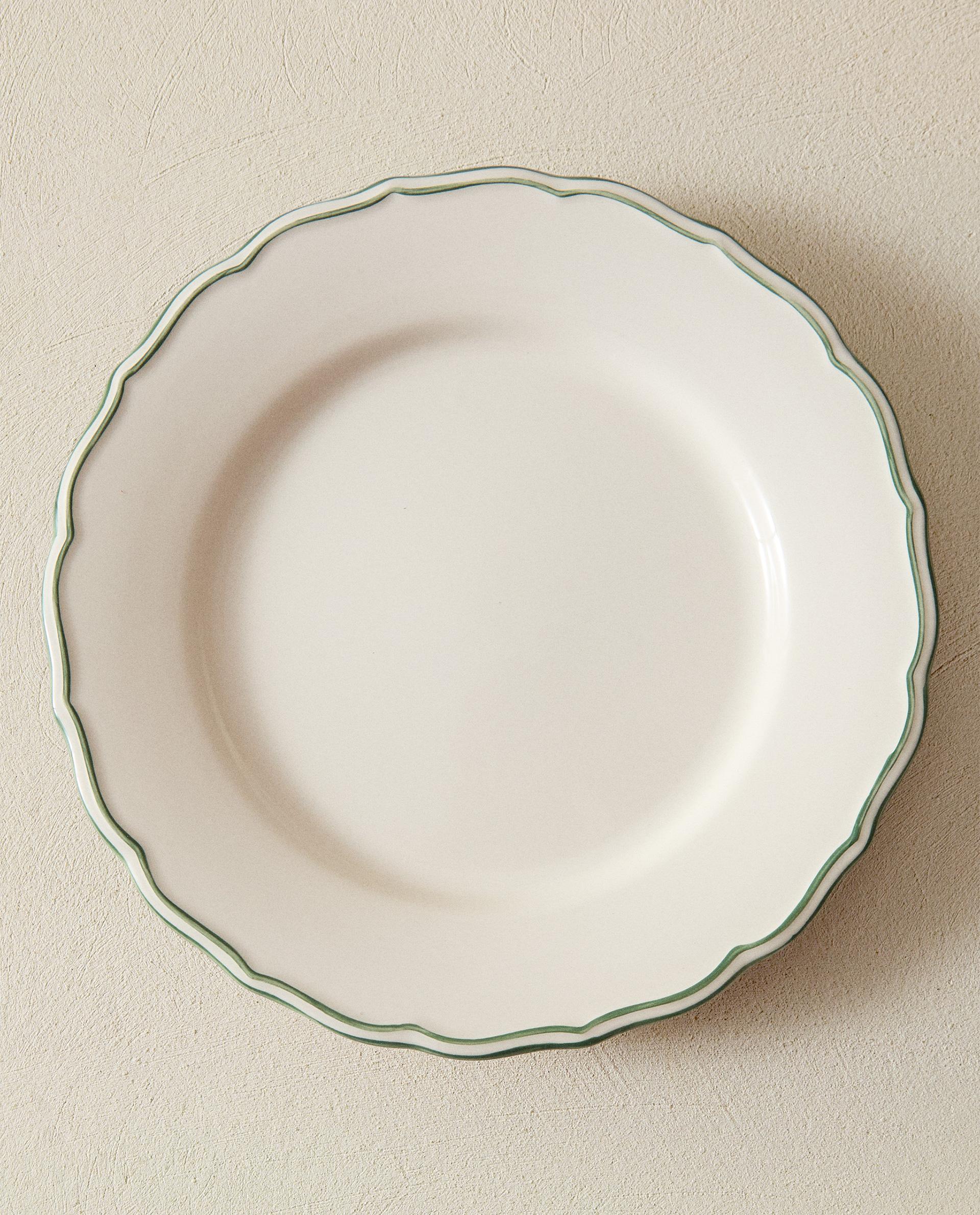EARTHENWARE DINNER PLATE WITH CONTRAST EDGE | Zara Home Jordan