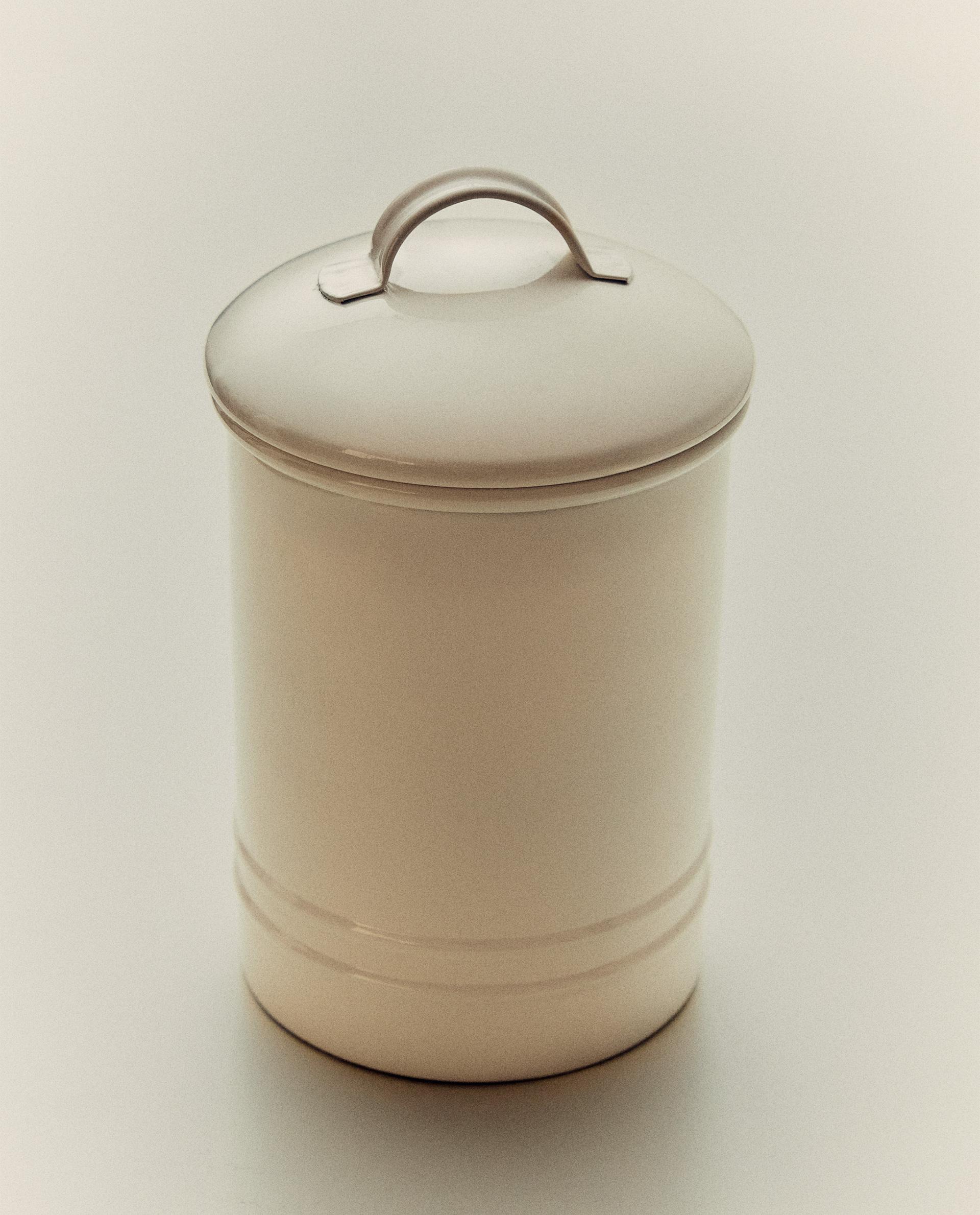 LACQUERED METAL CYLINDRICAL JAR | Zara Home United States of America