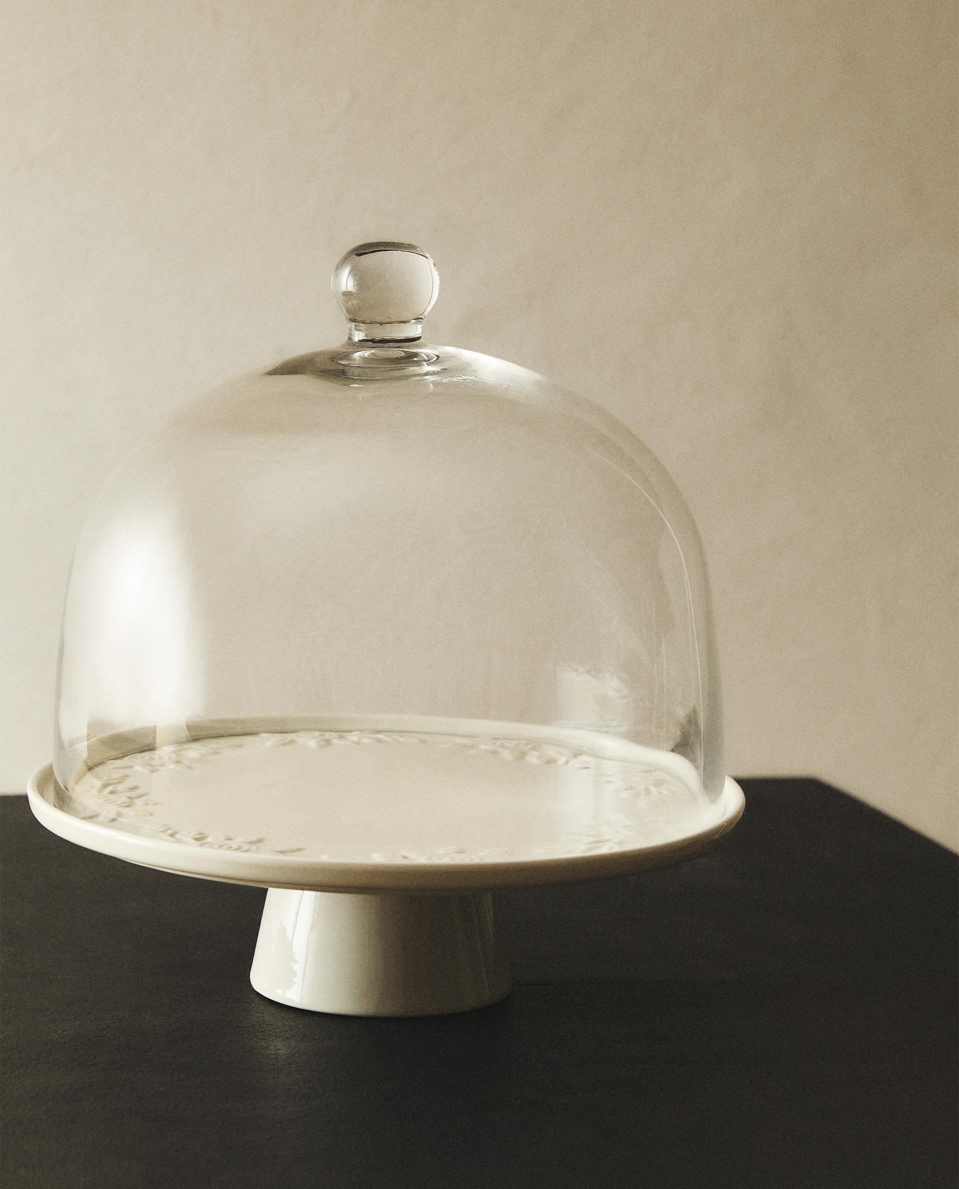 FLORAL CAKE STAND WITH GLASS DOME | Zara Home Canada