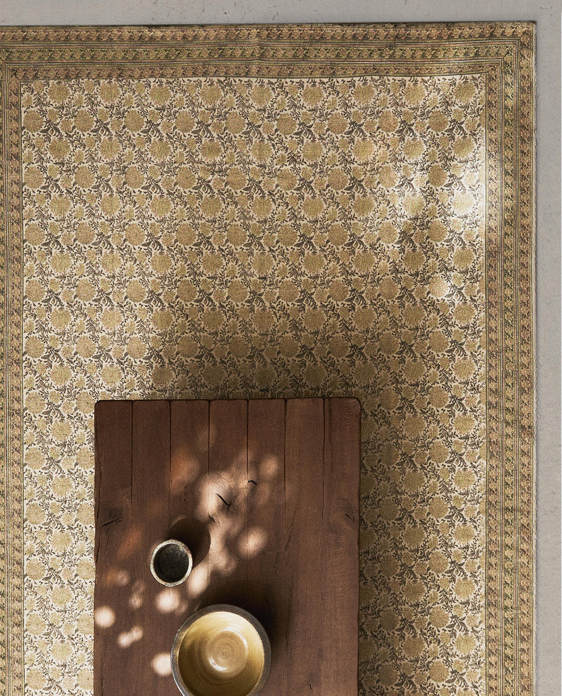 FLORAL PRINT COTTON AREA RUG | Zara Home United States of America