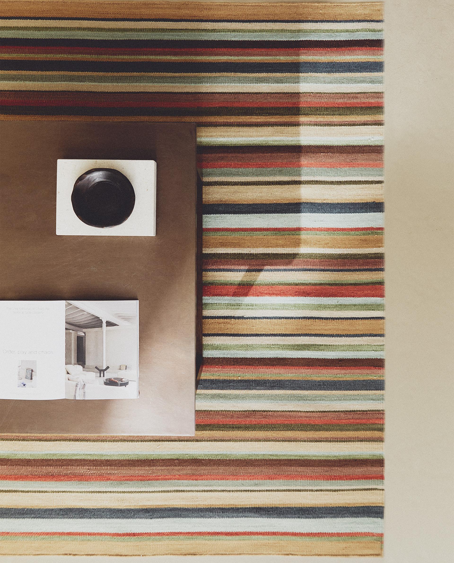 COLOURED STRIPED RUG | Zara Home Saudi Arabia