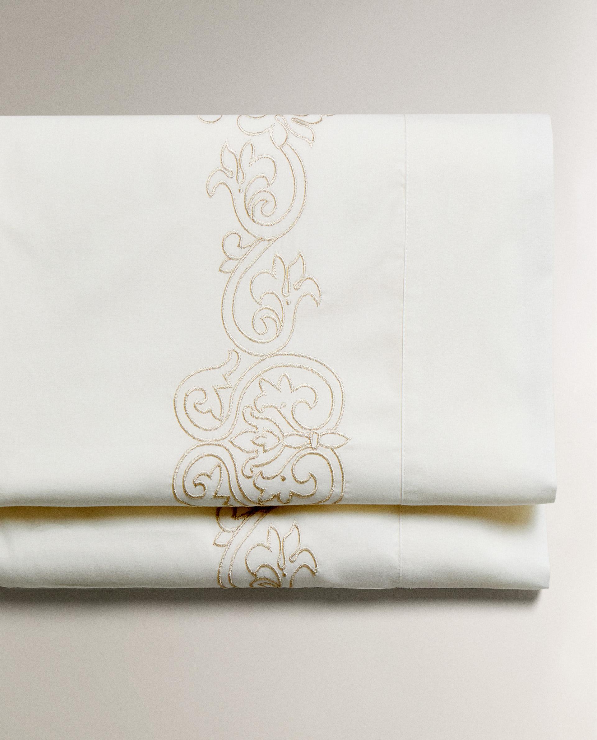 EMBROIDERED FLAT SHEET | Zara Home Kuwait