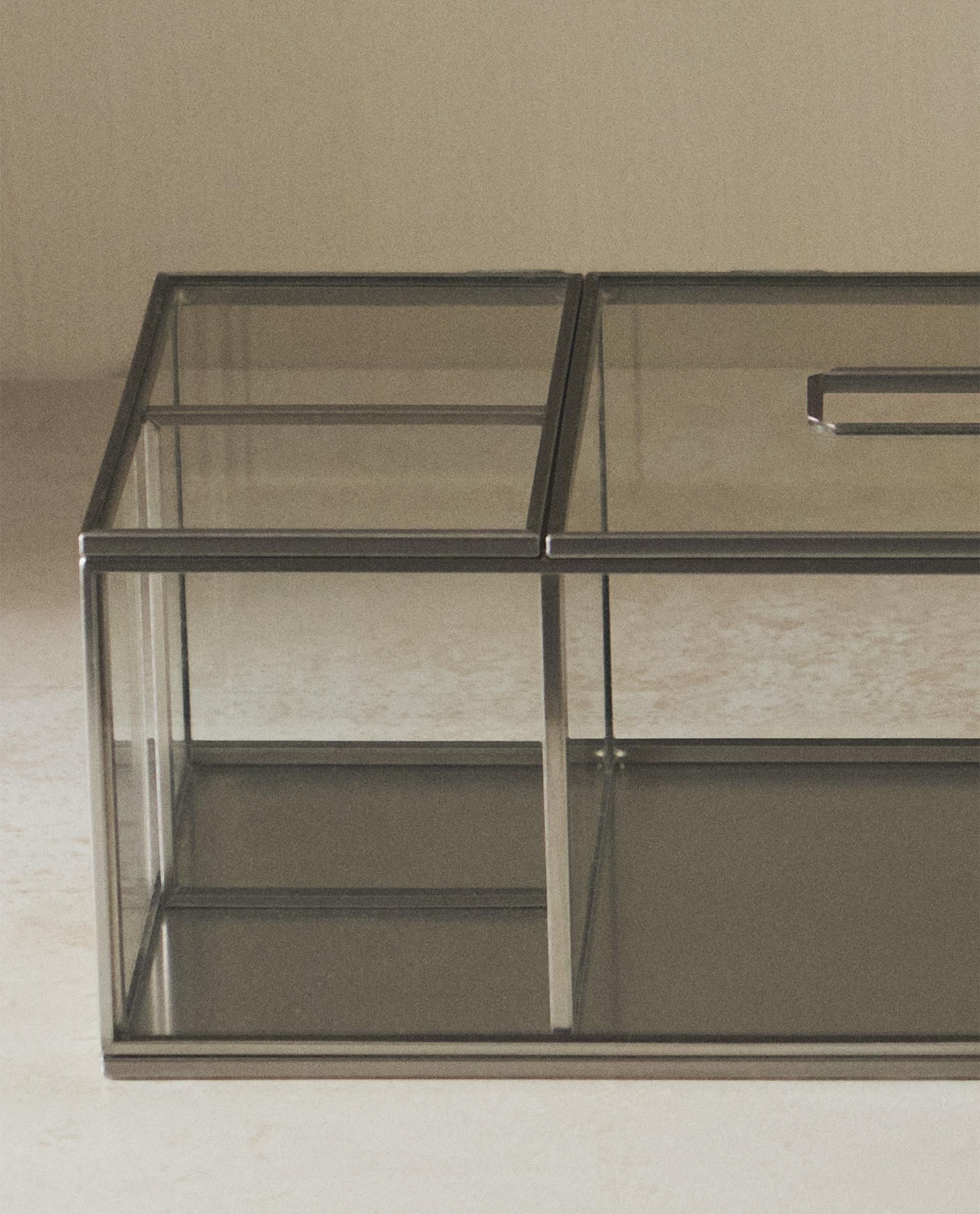 MULTIFUNCTIONAL GLASS AND METAL TISSUE BOX | Zara Home UAE - ABU DHABI ...